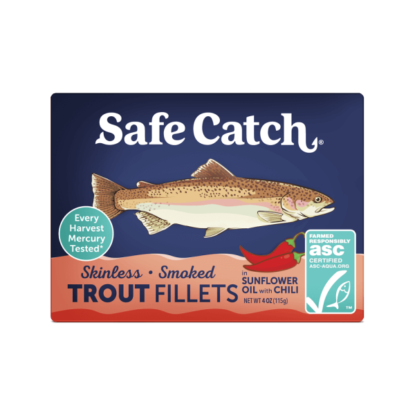 Safe Catch Smoked Trout Fillets in Sunflower Oil with Chili 12 pack